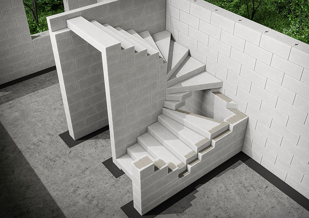 Hrubá stavba v detaile: Schodisko z pórobetónu | ASB.sk